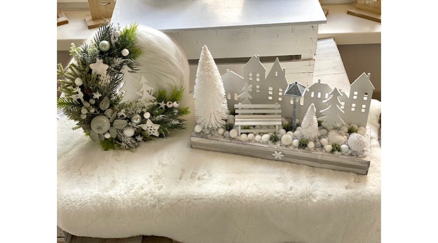 Téli falu karácsonyi asztaldísz - Karácsonyi asztaldíszek, adventi ...